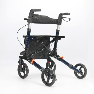China Foldable Aluminum Shopping Walker with Bag Crutch Holder Wire Brake Handle 76cm Height for sale