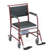 China Plastic Bariatric Wheelchair with Toilet Facility 100kg Capacity 52cm Seat Width Shower Transport Chair for sale