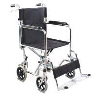 China Lightweight Steel Transport Wheelchair 89cm Height 100kg Capacity Solid Wheel for sale