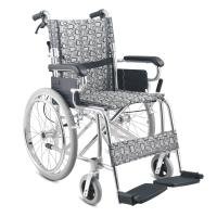 China Silver Aluminum Manual Wheelchair 46cm Seat Width Hospital Use Solid Castor for sale