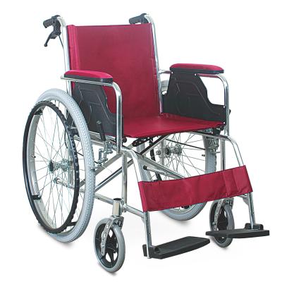 China Deep Red Aluminum Manual Wheelchair Bariatric 100kg Capacity 46cm Seat Width for sale