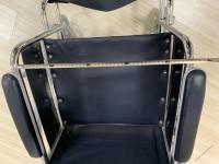 China Folding Steel Wheelchair GT-874 Double Cross Bar Chromed Frame 1.2mm Tube Solid Wheels for sale