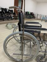 China Folding Steel Wheelchair GT-874 Double Cross Bar Chromed Frame 1.2mm Tube Solid Wheels for sale