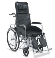 China Foldable Wheelchair with Commode Elevating Footrest 100kg Capacity 53cm Seat Height for sale