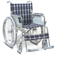 China Lightweight Aluminum Manual Wheelchair 46cm Seat Width Fixed Armrest Footrest for sale