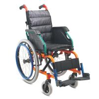 China Pediatric Manual Wheelchair Aluminum Frame 48cm Seat Width Pneumatic Rear Wheel for sale