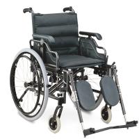 China Lightweight Aluminum Manual Wheelchair 22 Inch Seat Width Flip Up Armrest Elevating Footrest for sale