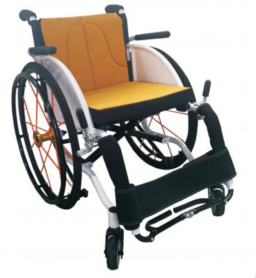 China Quickie Manual Lightweight Sport Wheelchair Orange 59cm Seat Width 100kg Capacity for sale