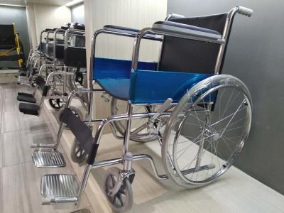 China GT-809B Folding Steel Wheelchair Lightweight Collapsible Chromed Frame 100kg Capacity for sale