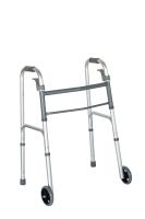 China 100kgs Affordable Folding Walking Frames With Wheels For Adults Elderly 2pcs/Ctn for sale