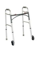 China 100kgs Affordable Folding Walking Frames With Wheels For Adults Elderly 2pcs/Ctn for sale