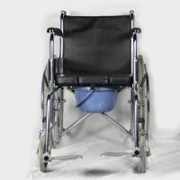 China Fixed Armrest Footrest Transport Chair With U Shape Seat Commode for sale