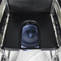 China Fixed Armrest Footrest Transport Chair With U Shape Seat Commode for sale