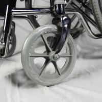 China Chromed Steel Folding Wheelchair with Double Cross Bar 100kg Capacity 44cm Seat for sale