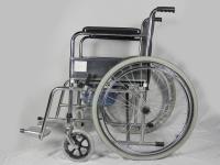 China Multi Function Steel Frame Folding Steel Wheelchair With U Shape Commode Seat for sale