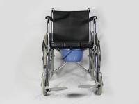 China Multi Function Steel Frame Folding Steel Wheelchair With U Shape Commode Seat for sale