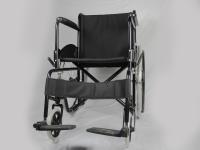 China Powder Coating Folding Steel Wheelchair With Solid Wheel for sale
