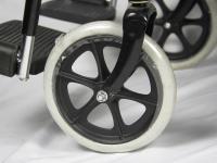 China Powder Coating Folding Steel Wheelchair With Solid Wheel for sale
