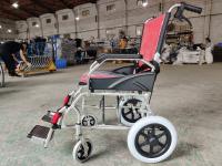 China Compact Lightweight Aluminum Manual Wheelchair With Solid Rear Wheel for sale
