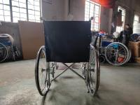 China Folding Steel Wheelchair 100kg Capacity Solid Castor for Surgical Care for sale
