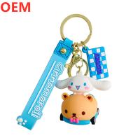 China Custom 3d PVC Plastic Cartoon Keychain OEM Design Cute Mini Plastic Keychain for sale