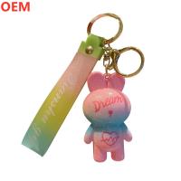 China Custom 3d Plastic Cute Cartoon Keychains OEM Factory Design Cartoon Plastic Keychains for sale