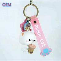 China Custom 3d PVC Plastic Animal Anime Keychain OEM Design Cute Plastic Keychain for sale