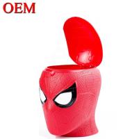 China Custom Made Movie Star  Spiderman Plastic Popcorn Container Bucket with Lid for sale