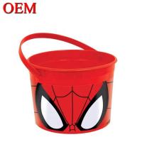 China Custom Made Movie Star  Spiderman Plastic Popcorn Container Bucket with Lid for sale