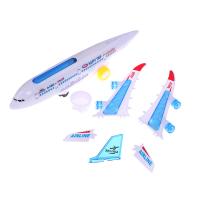 China DIY Assembly Airbus Aircraft Autopilot Flash Sound Musical Lighting Toys Electric Airplane Toy For Children Kids for sale