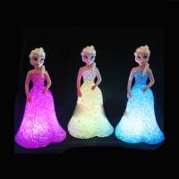 China Mini Custom Elsa Anna Sofia LED Colorful Lights Gradient Crystal Night Lamp Princess for sale