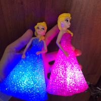 China Mini Custom Elsa Anna Sofia LED Colorful Lights Gradient Crystal Night Lamp Princess for sale