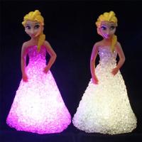 China Mini Custom Elsa Anna Sofia LED Colorful Lights Gradient Crystal Night Lamp Princess for sale