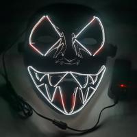 China Custom Halloween Mask LED Glowing Mask Black Words Halloween LED Masks Facepiece for sale