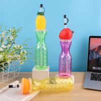 China Customized Plastic Fruit Shape Cup with Straw Milk Tea Cup Portable Juice Bottle for sale