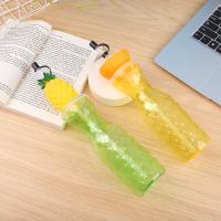 China Customized Plastic Fruit Shape Cup with Straw Milk Tea Cup Portable Juice Bottle for sale