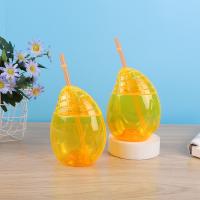 China Custom Plastic Football Shaped Cup With Straw Cute Milk Tea Cup for sale