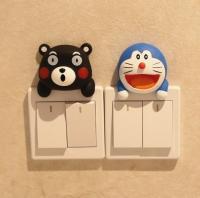 China Kt Cat Cartoon Switch Cover Room Decor 3D On-Off Switch Sticker Switch Outlet Wall Sticker for sale