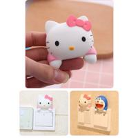 China Kt Cat Cartoon Switch Cover Room Decor 3D On-Off Switch Sticker Switch Outlet Wall Sticker for sale