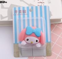 China Kt Cat Cartoon Switch Cover Room Decor 3D On-Off Switch Sticker Switch Outlet Wall Sticker for sale