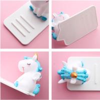 China Cartoon Silicone Lazy Mobile Phone Holder Unicorn Car Desktop Multi-function Adjustable Bracket Non-slip Stand for sale