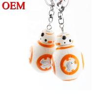 China custom vinyl toy make 3D LED Cartoon Keychain Accessories  Plastic Keyring For Bags for sale
