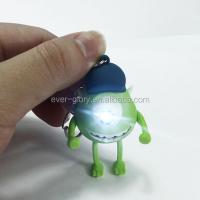 China custom vinyl toy make 3D LED Cartoon Keychain Accessories  Plastic Keyring For Bags for sale