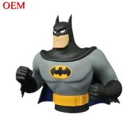 China Custom Toy Manufacturer custom 3D Bat-Man Toy Money Box Figures oem plastic figurine for sale