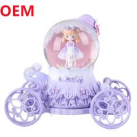 China Custom Polyresin Princess Light Up Water Globe Princess Snow Globe  With Music Box for sale