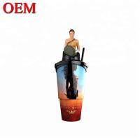 China Customized Cute Plastic Topper Character Cup Topper Figurine oem cartoon figure cup for sale