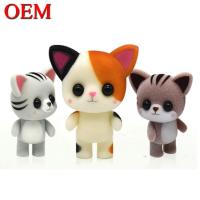 China Custom Flocking Plastic Animal Toy Set Mini PVC Blind Box Flocked Figurines for sale