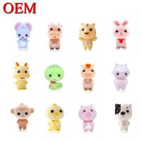 China Custom Flocking Plastic Animal Toy Set Mini PVC Blind Box Flocked Figurines for sale