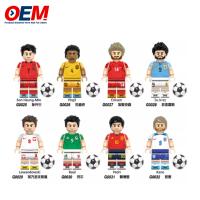 China CustomG0104 XT1003 New Famous Football Player Neymar Messi Ronaldo Suarez Character Mini Block Figure Plastic Toy for sale