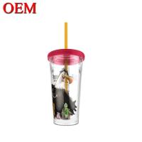 China Custom Figure Double Walled Plastic Straw Cup Reusable Water Cup OEM Plastic Toy Factory for sale